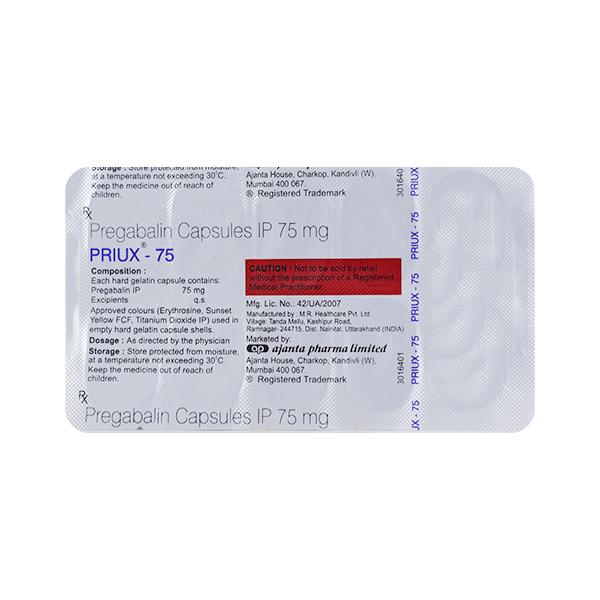 PRIUX 75mg Capsule 10's Price, Uses, Side effects, Substitutes | Netmeds