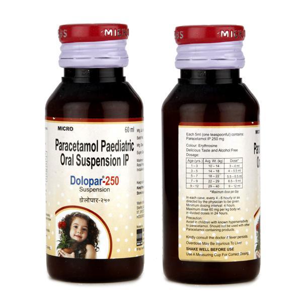 Dolopar 250mg Syrup 60ml (N) : Uses, Side Effects, Price | Netmeds