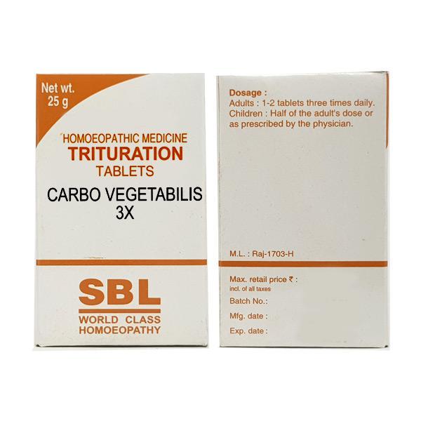 Buy SBL Carbo Vegetabilis 3X Tablet 25 gm Online at Discounted Price ...
