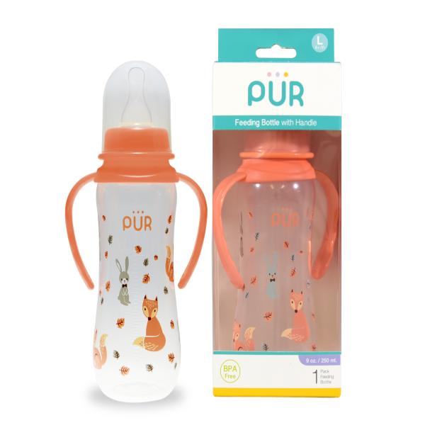 Pur Feeding Bottle with Handle - Orange 250 ml