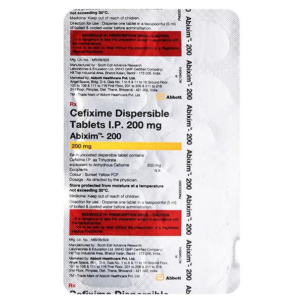 Abixim 200mg Tablet 10'S : Price, Uses, Side Effects | Netmeds