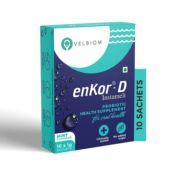 Buy Velbiom Enkor D Instamelt Probiotic Sachet - Mint 10's Online at Best Price - Probiotics