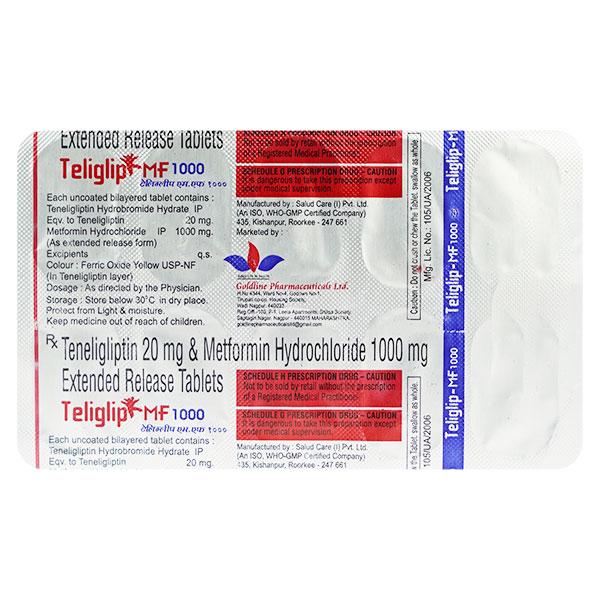 TELIGLIP MF 1000mg Tablet 10's