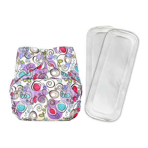 Bumberry Reusable Diaper Cover (2-36 Months) with 2 Wet Free Inserts ...