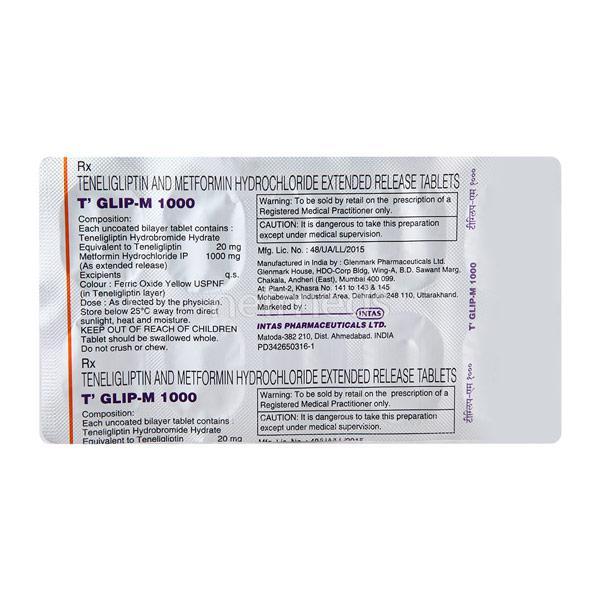 Tglip M 1000/20mg Tablet 10'S
