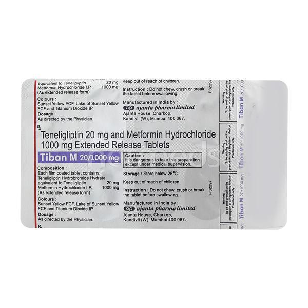 Tiban M 1000mg/20mg Tablet 10'S