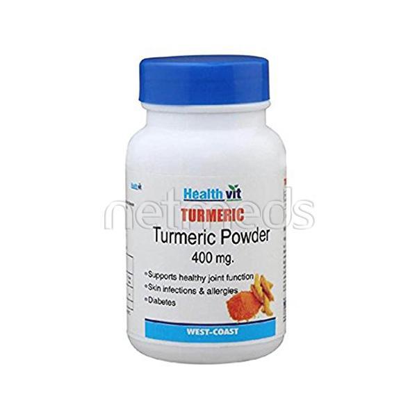 HealthVit Turmeric Powder 400 mg Capsules (Pack of 2 x 60's) online at ...