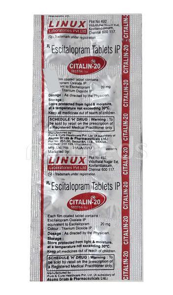 Buy Citalin 20mg Tablet 10'S Online at Upto 25% OFF | Netmeds