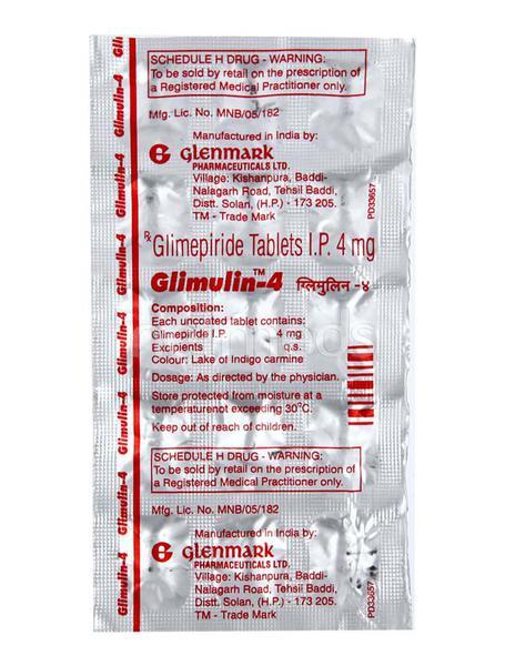 Glimulin 4mg Tablet 15'S