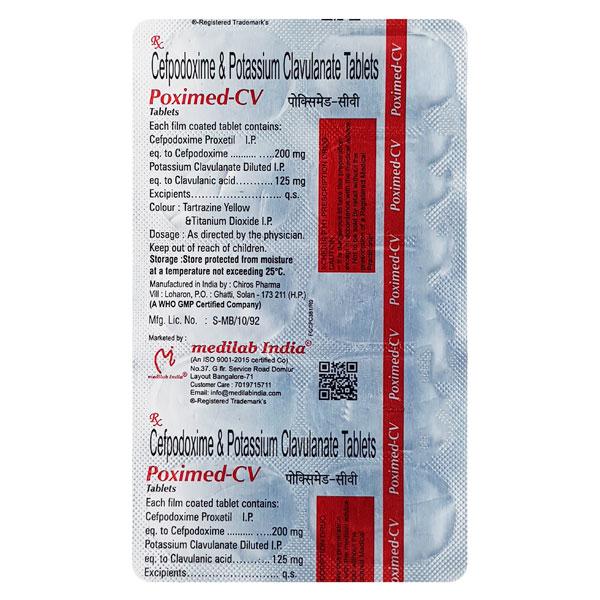 POXIMED CV Tablet 10's Price, Uses, Side effects, Substitutes | Netmeds