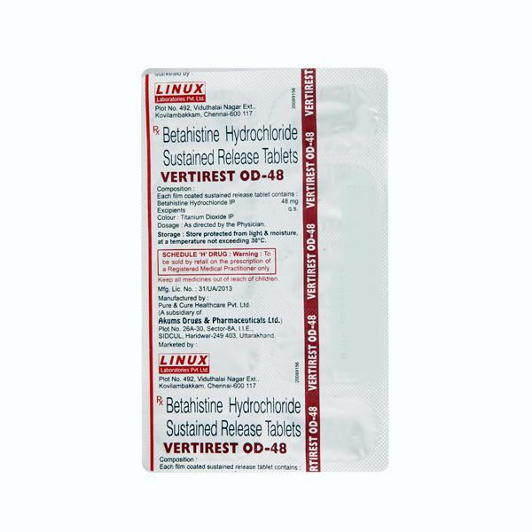 Vertirest OD 48mg Tablet 10'S