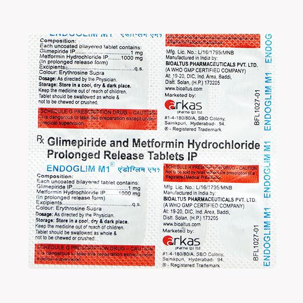 ENDOGLIM M1 500mg Tablet 10's