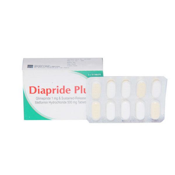 Diapride Plus 1mg/500mg Tablet 10'S
