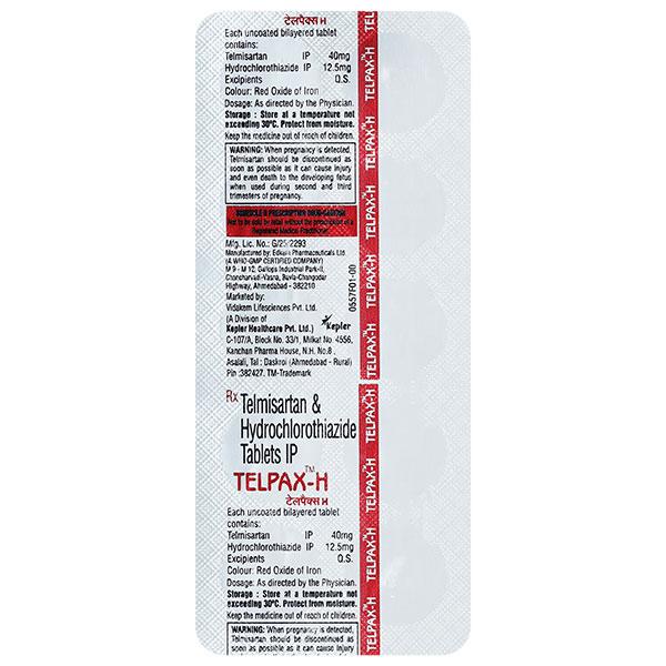 TELPAX H Tablet 10's Price, Uses, Side effects, Substitutes | Netmeds