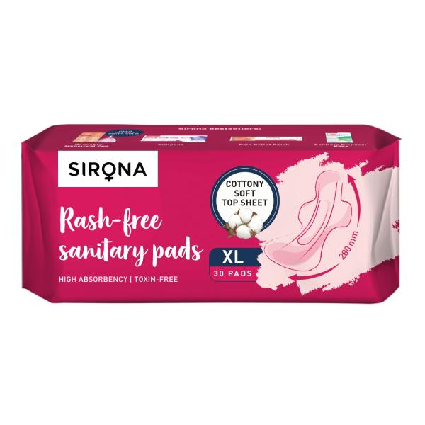 Sirona Cottony Soft Rash Free Sanitary Pads for Women - Pack of 30 (XL) 1's Online at Best Price ...
