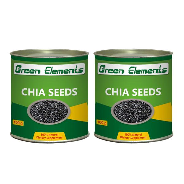 Green Elements Chia Seeds (Pack of 2 x 100 gm)