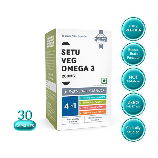 Setu Veg Omega 3 200 mg Liquid Filled Capsule 30's