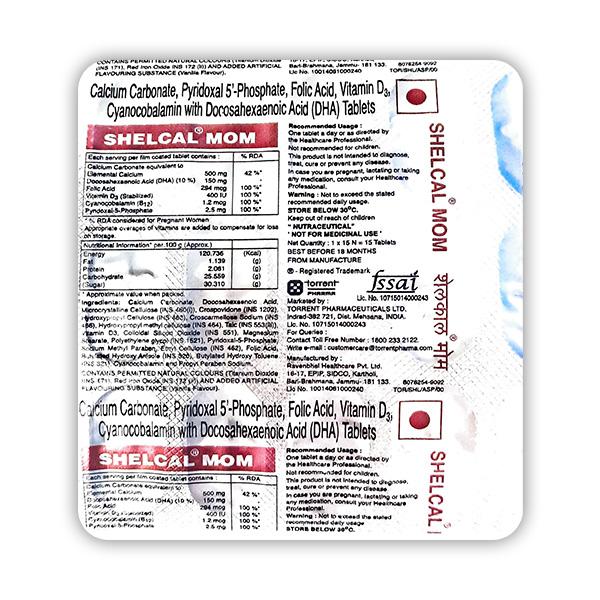 SHELCAL MOM Tablet 15's Price, Uses, Side effects, Substitutes | Netmeds