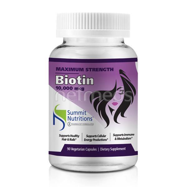 Buy Summit Nutrition Biotin 10000 mcg Maximum Strength Capsules 90's ...