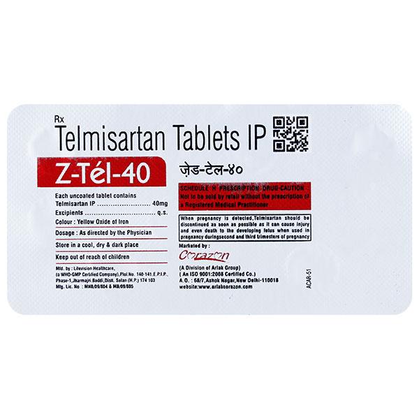 Z TEL 40mg Tablet 10's : Price, Uses, Side Effects | Netmeds