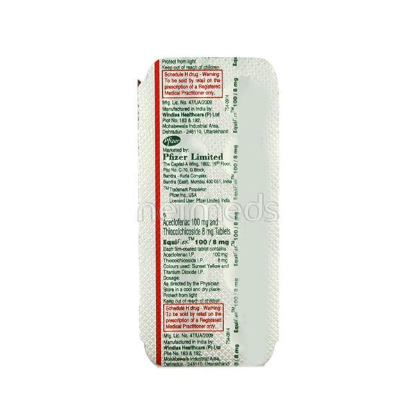Equiflex 100/8mg Tablet 10'S