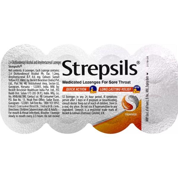 Strepsils Sore Throat Lozenges - Orange 8's Online at Best Price ...