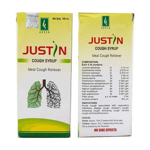 Buy Adven Justin Cough Syrup 180 ml online at best price-Homeopathy
