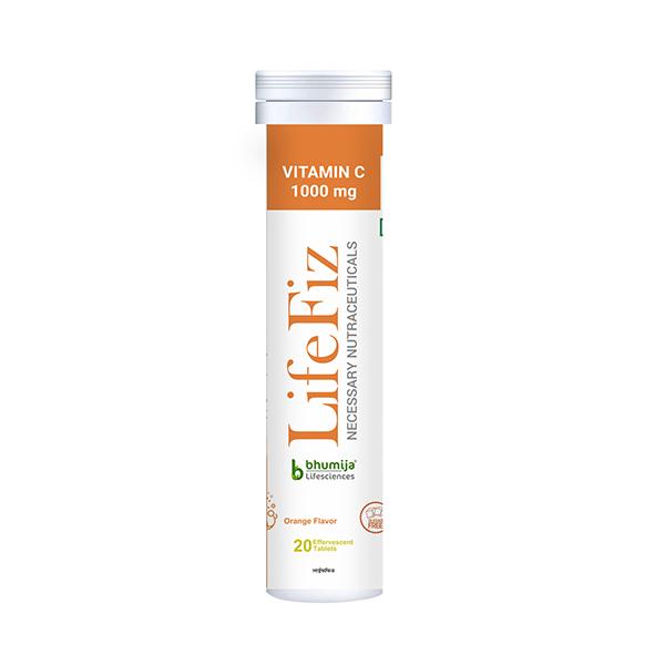 Bhumija Lifesciences LifeFiz Vitamin C 1000 mg Veg Effervescent Tablet ...