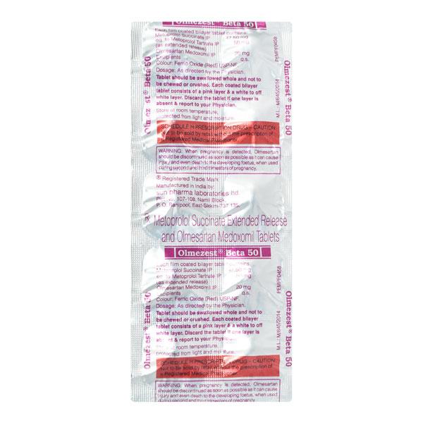 Olmezest Beta 50mg Tablet 10'S : Price, Uses, Side Effects | Netmeds