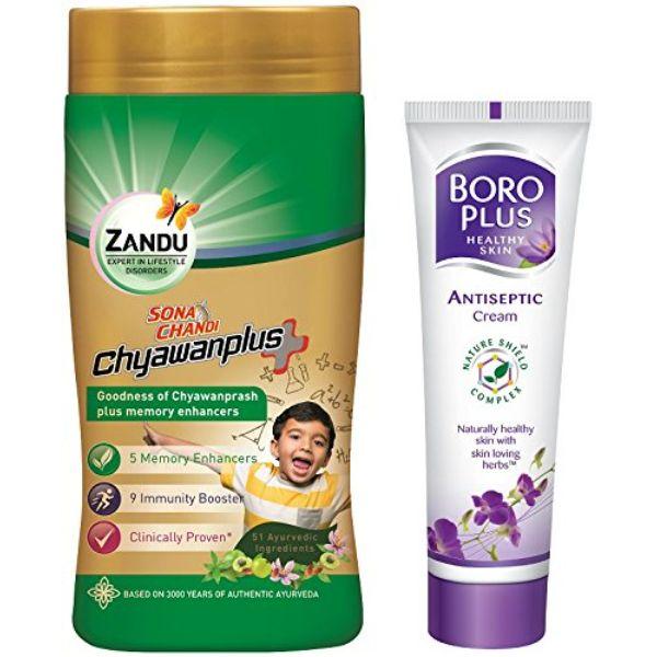 Buy Zandu Sona Chandi Chyawanplus+ 450 gm + Free BOROPlus Antiseptic ...