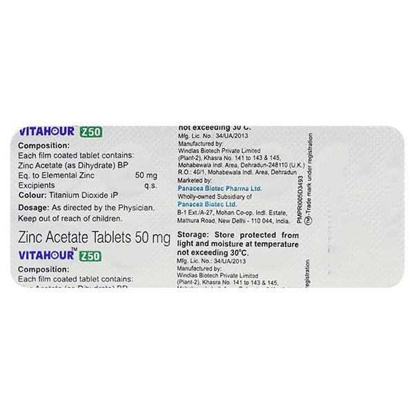 VITAHOUR Z50 Tablet 10's Price, Uses, Side effects, Substitutes | Netmeds
