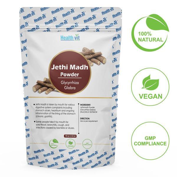 HealthVit Natural Jethi Madha Powder (Glycyrrhiza Glabra) 100 gm online ...