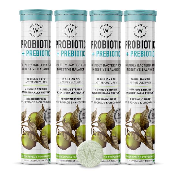 Wellbeing Nutrition Probiotic + Prebiotic Fibre Effervescent Tablet ...