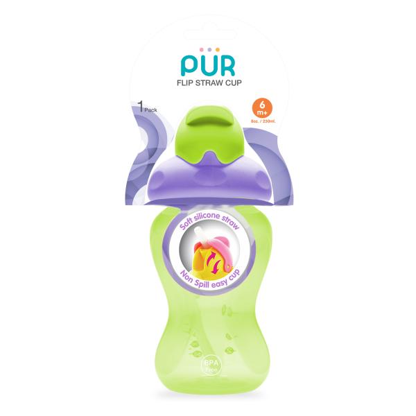 Buy Pur Flip Straw Cup - Green 250 ml Online at Discounted Price | Netmeds