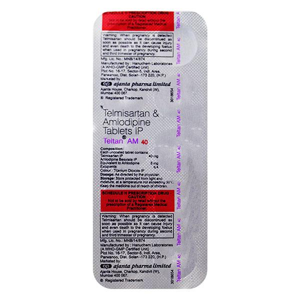 TELTAN AM 40mg Tablet 10's : Price, Uses, Side Effects | Netmeds
