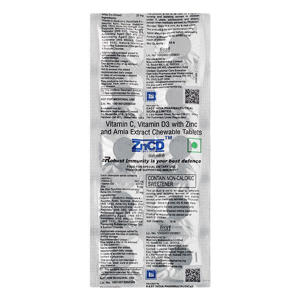 ZNCD Chewable Tablet 10's : Uses, Side Effects, Price | Netmeds