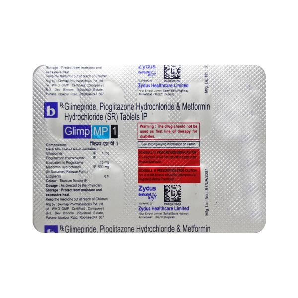 Glimp MP 1/500/15mg Tablet 10'S : Price, Uses, Side Effects | Netmeds