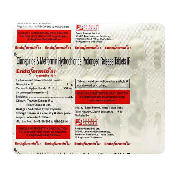 ENDOFORMIN G 1 Tablet 15's Price, Uses, Side effects, Substitutes | Netmeds