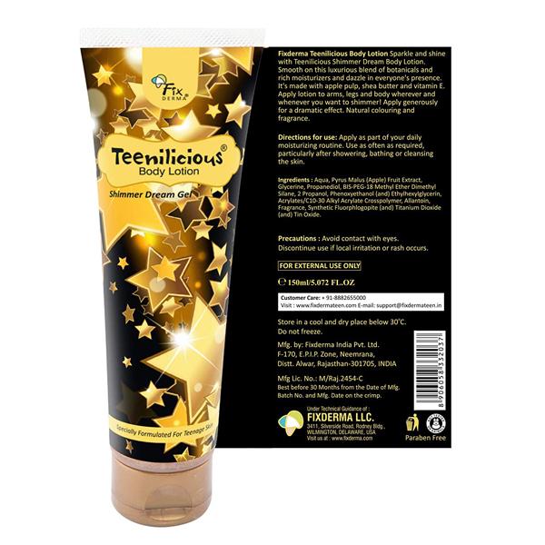 Fixderma Teenilicious Body Lotion - Shimmer Dream Gel 150 ml Online at ...