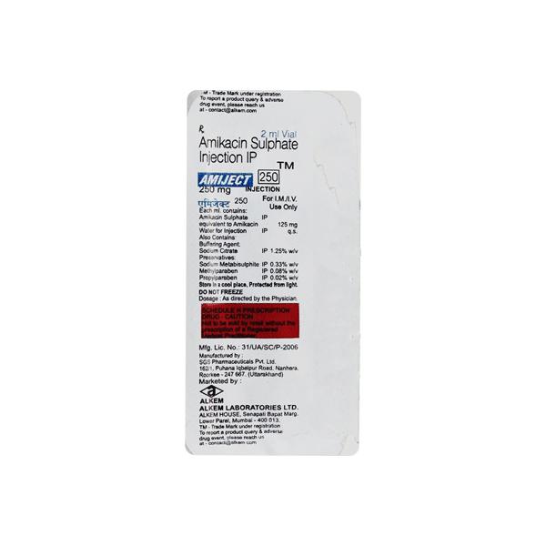 Amiject 250mg Injection 2ml : Uses, Side Effects, Price | Netmeds