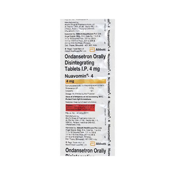 Nuavomin 4mg Tablet 10'S : Uses, Side Effects, Price | Netmeds