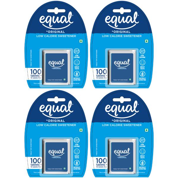 Equal Original Sweetener Tablet (Pack of 4 x 100's) (Free 10's Tablet ...