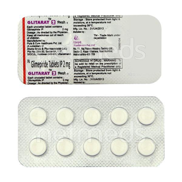 Glitaray 2mg Tablet 10'S Price, Uses, Side effects, Substitutes | Netmeds