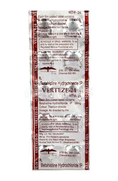 Verteze 24mg Tablet 10'S