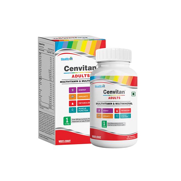 Buy HealthVit Cenvitan Adults (Multivitamin & Multimineral) Tablet 60's ...