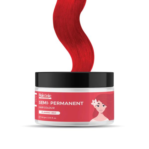 Buy Haironic Semi Permanent Hair Colour - Flaming Red 100 gm Online at ...