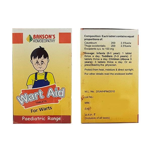 Buy Bakson's Wart Aid Paediatric Tablet 25 gm Online at Discounted ...