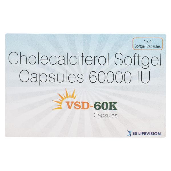VSD 60K Capsule 4's Price, Uses, Side effects, Substitutes | Netmeds