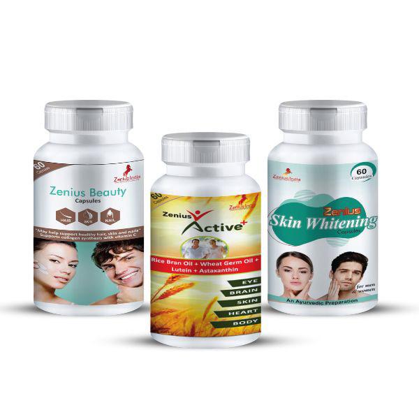 Buy Zenius Beauty Capsule 60's + Active+ Capsule 60's + Skin Whitening ...