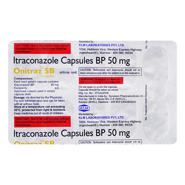 Buy ONITRAZ SB Capsule 10's Online at Upto 25% OFF | Netmeds